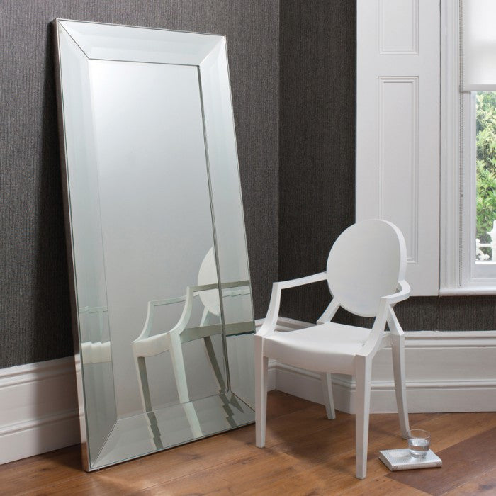Ferrara Leaner Bevelled Silver Mirror