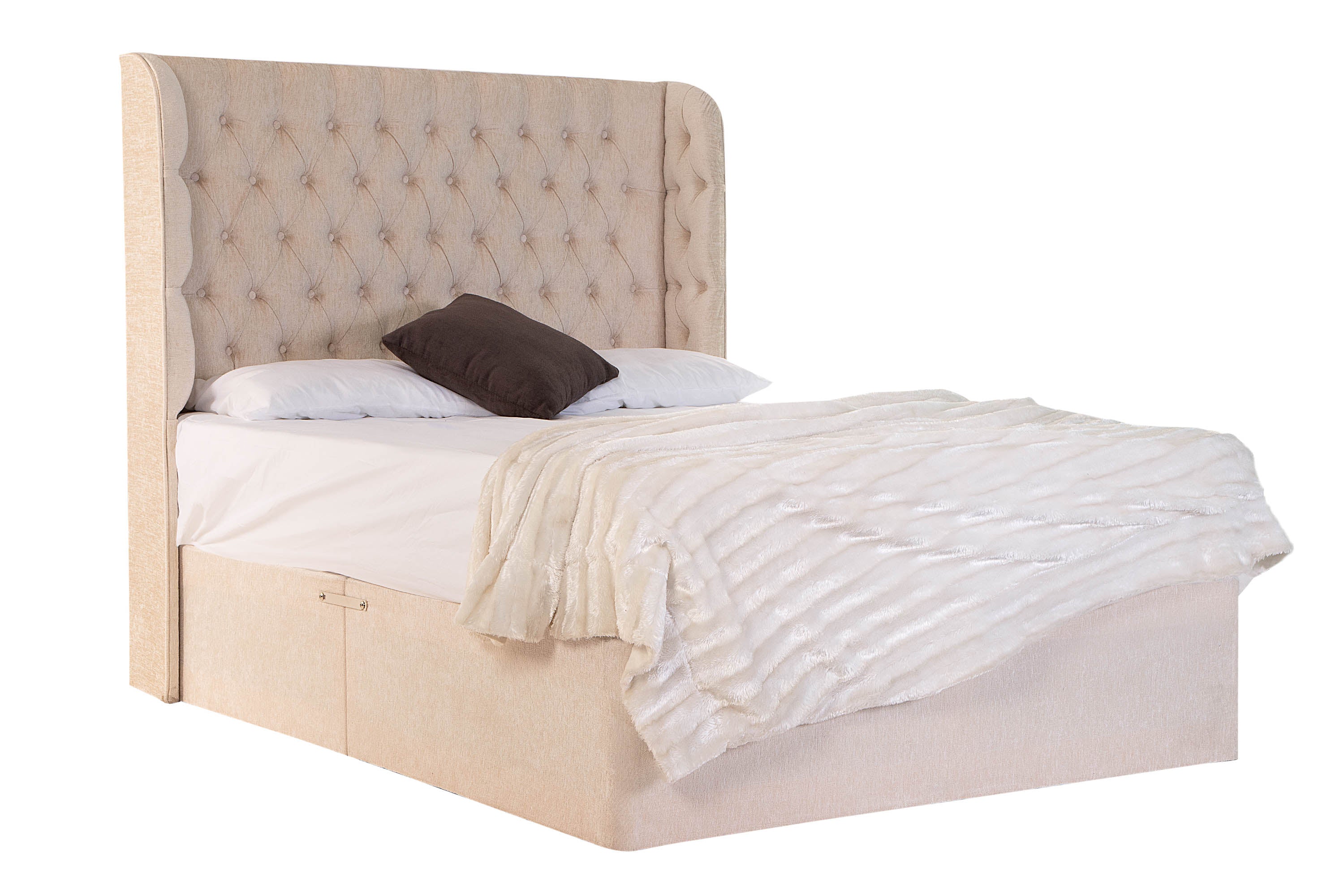 Royale Chesterfield Top Curve Wing Bespoke Divan Base Storage Bed ...