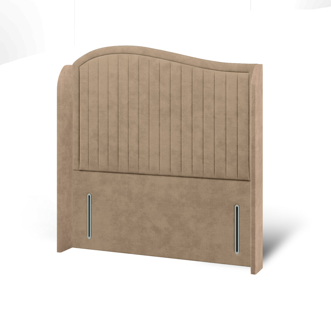 Wave Vertical Lines Border Fabric Upholstered Sierra Winged Headboard ...