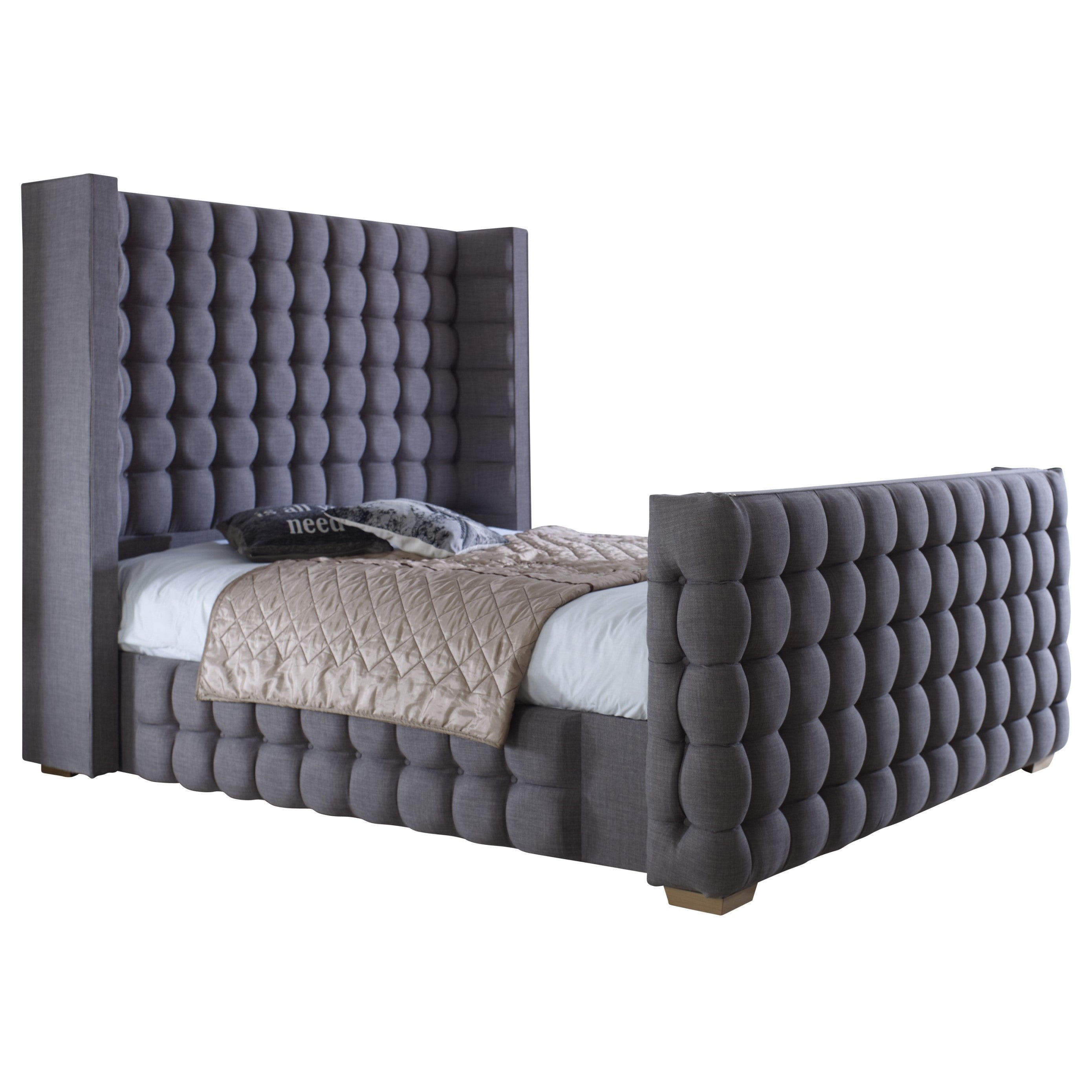 Cubic Wingback Bespoke Sleigh Bed – Chic Concept