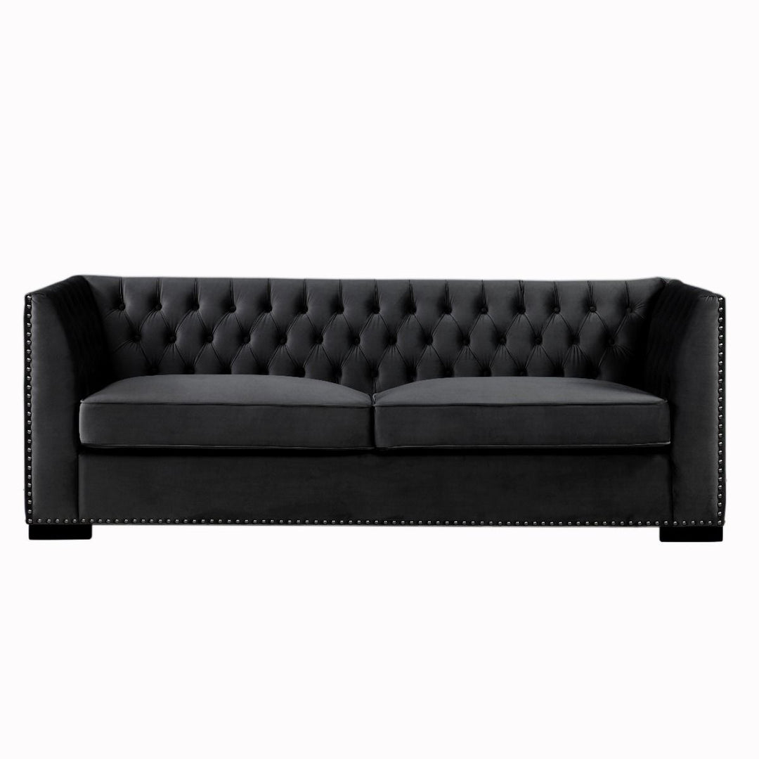 Chester Black Velvet Chesterfield Sofa Sets – Chic Concept