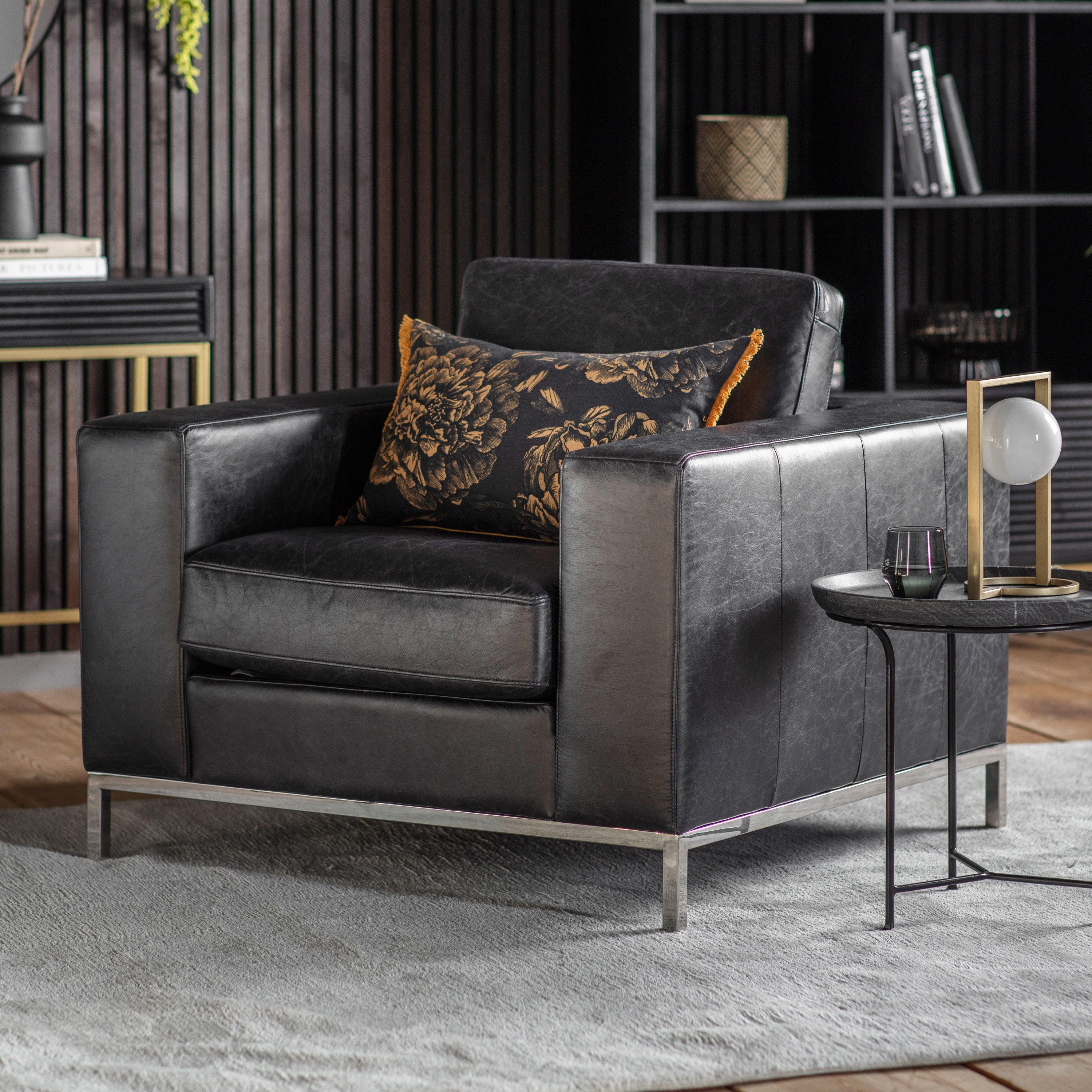 Black and silver chair store