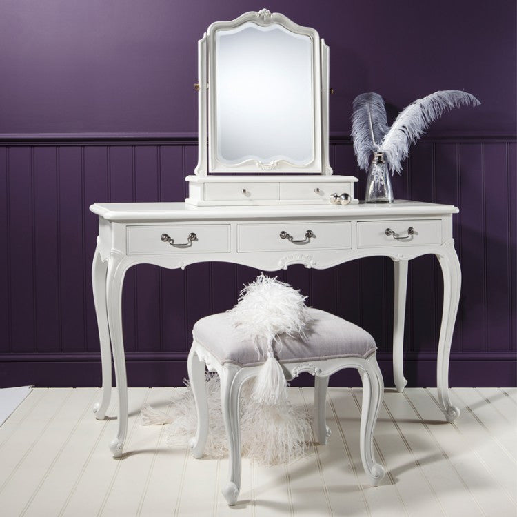 Chic Vanilla White 3 Drawer Dressing Table – Chic Concept