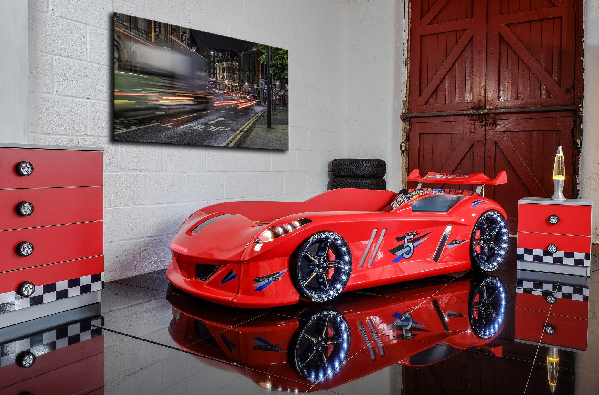 Kids racecar bed store