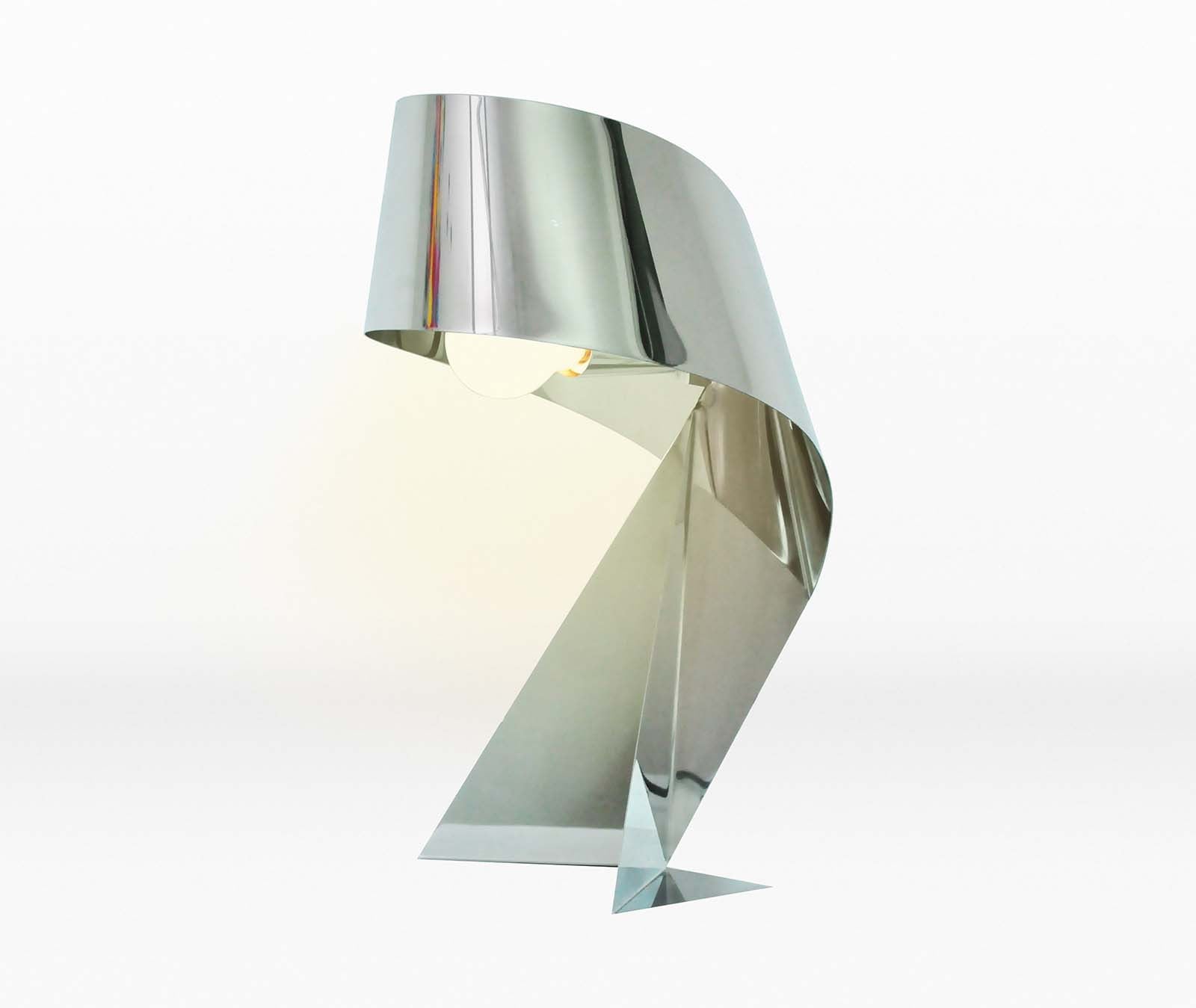 Chrome Metal Twisted Ribbon Table Lamp – Chic Concept